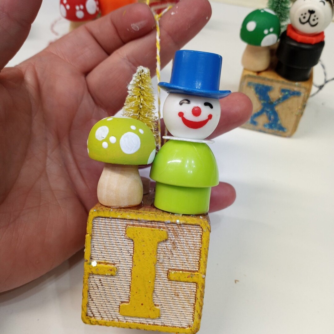 Vintage Building Block Fisher Price Little People Christmas Ornament ...