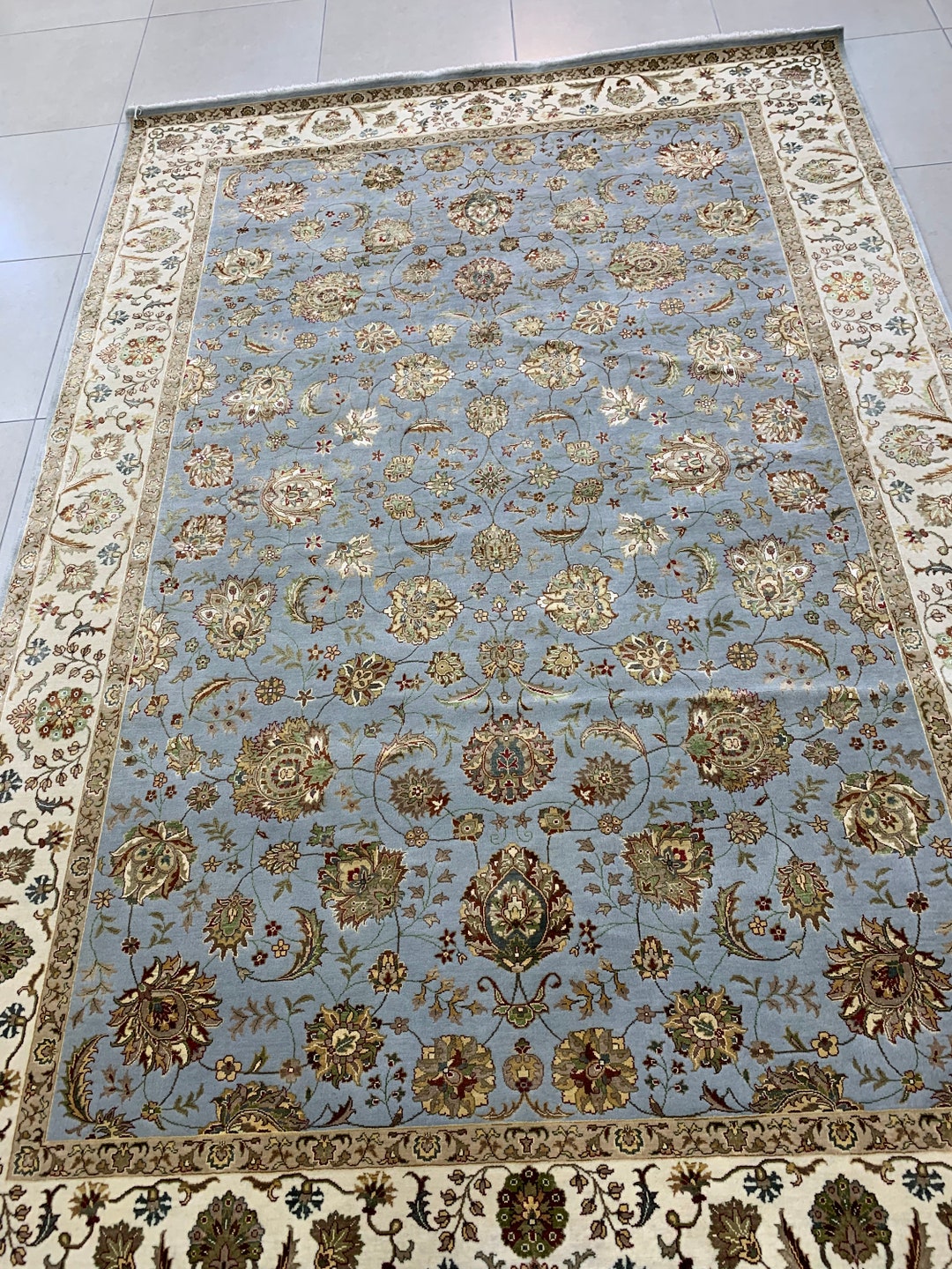 Handmade Fine Kashmir Wool and Silk Rug.ousak Rug,silk Rug,kashmir Rug ...