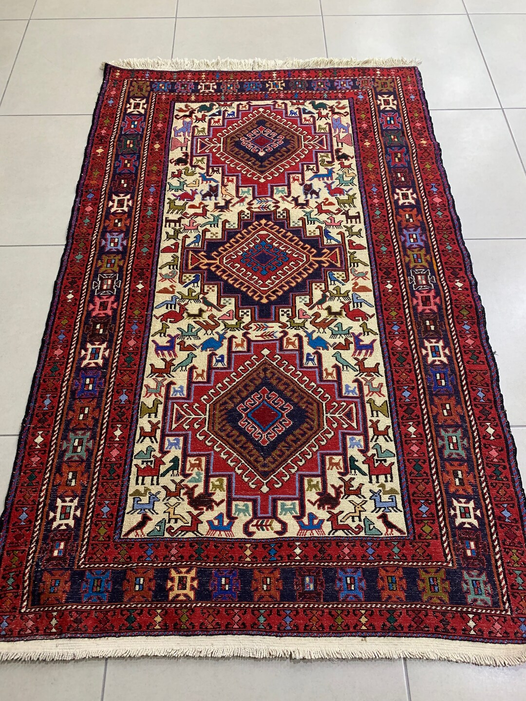 Handmade Silk and Wool Sumak Rug,sahseven Rug,turkish Rug,silk Kilim ...