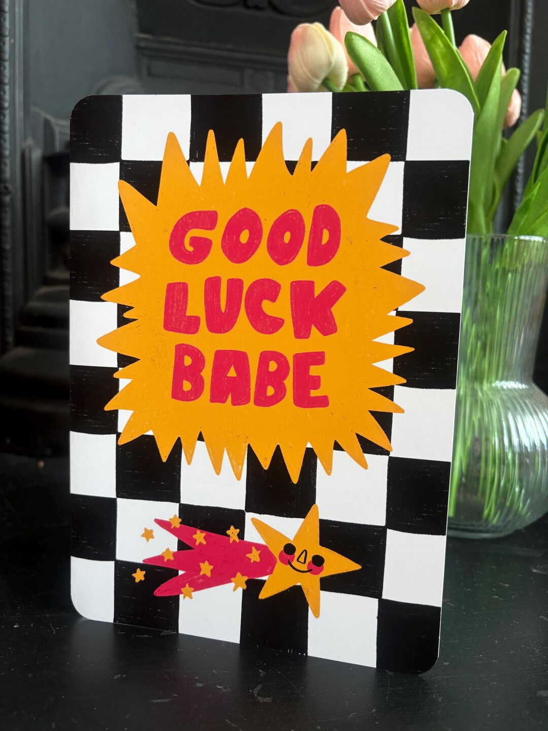 Good Luck Babe Shooting Star Card - Etsy