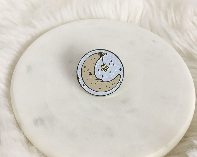 Moon + Star Emaille Pin - Hard Enamel Pin - Cute - Fashion-accessoire ...