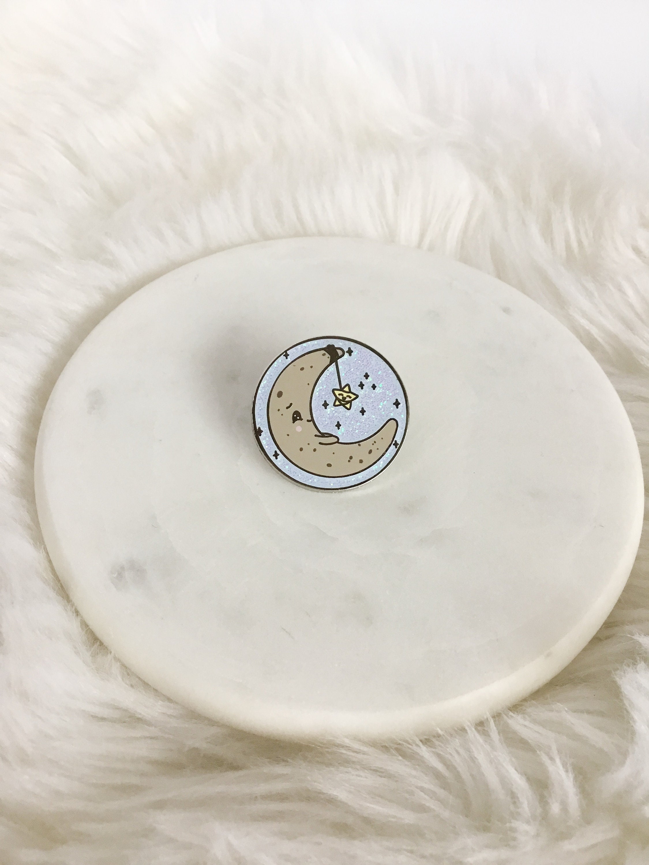 Moon Star Emaille Pin Hard Enamel Pin Cute - Etsy