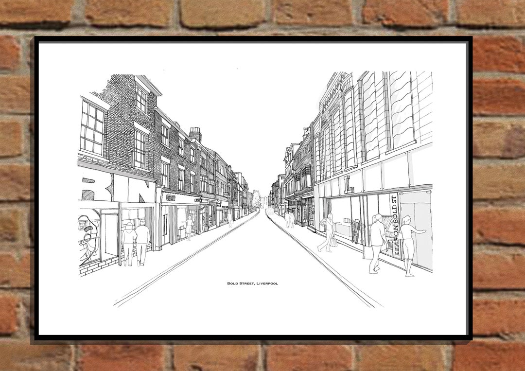 Custom Street Scene Line Drawing | Personalized Portrait Gift - Etsy