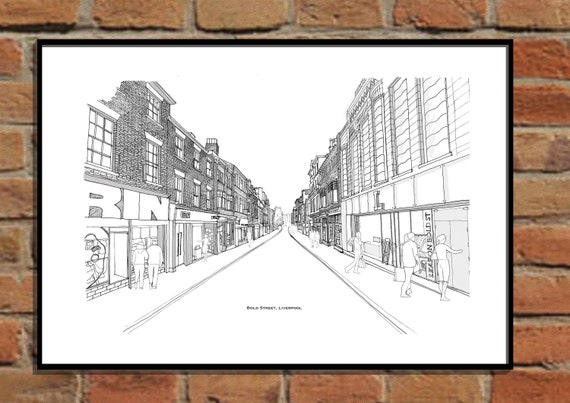 Custom Line Drawing of Street Scenes or Memorable Places. - Etsy