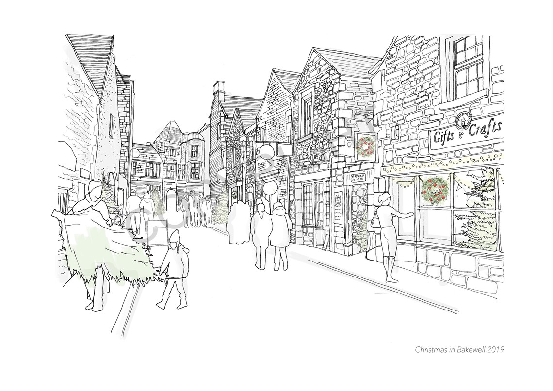 Custom Street Scene Line Drawing | Personalized Portrait Gift - Etsy