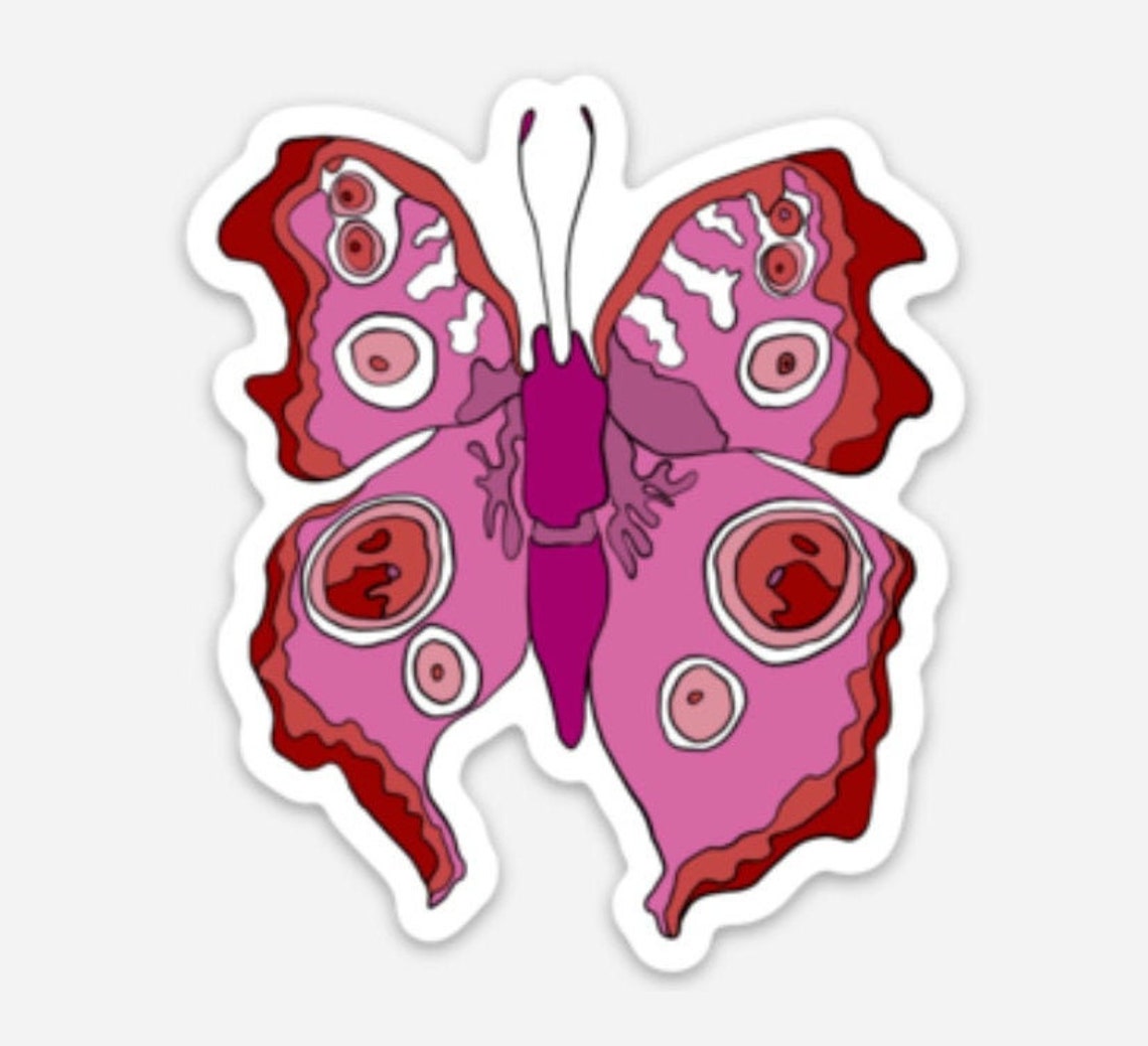 Lesbian Flag Butterfly Sticker Etsy