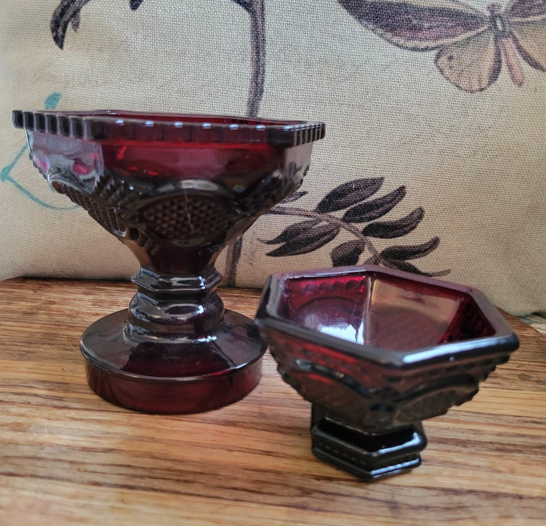Vintage Avon 1876 Cape Cod Ruby Candy Dish and Sugar Bowl - Etsy