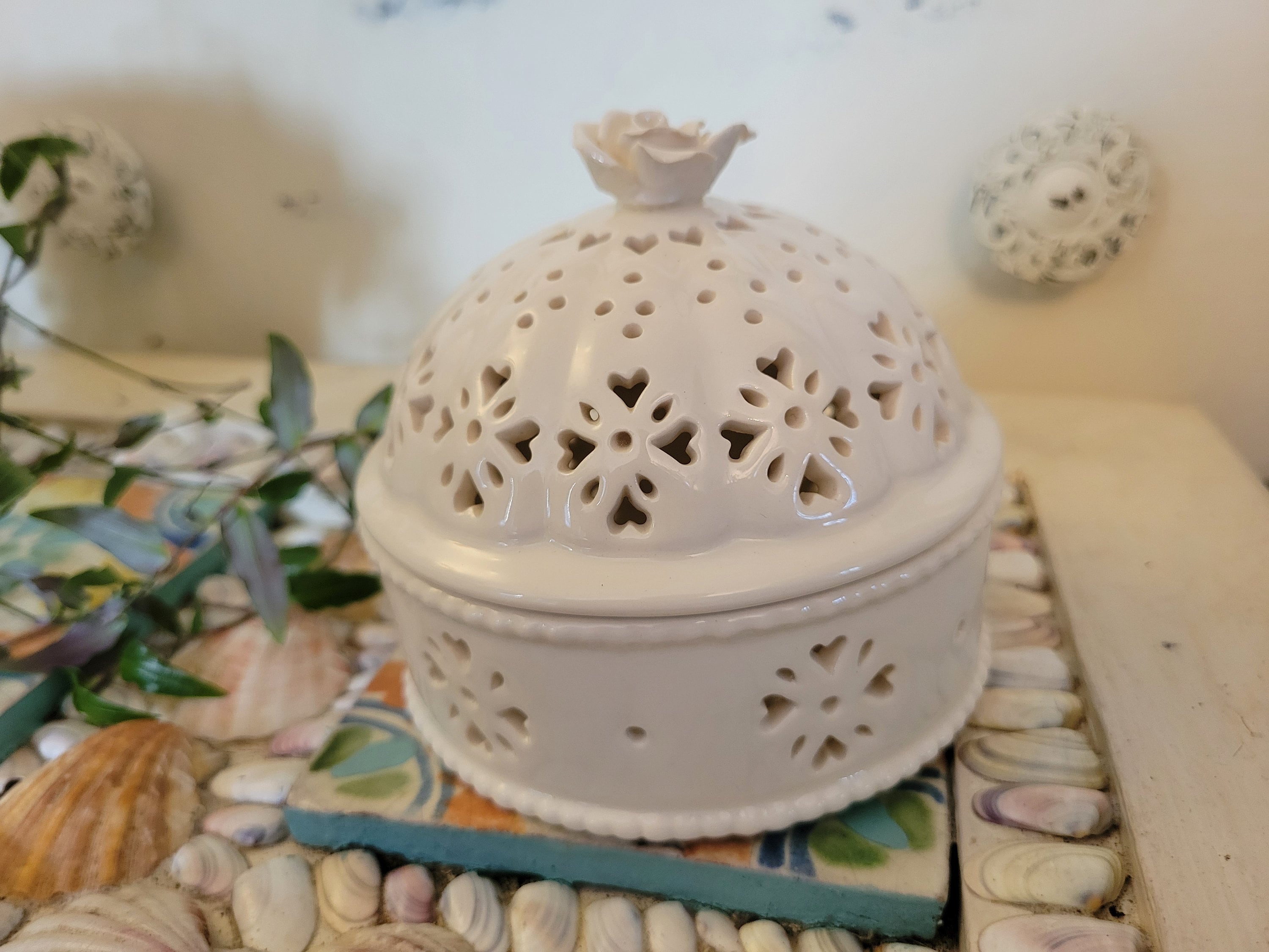 Vintage Hartley Greens & Leeds Pottery England Lidded Potpourri Dish - Etsy