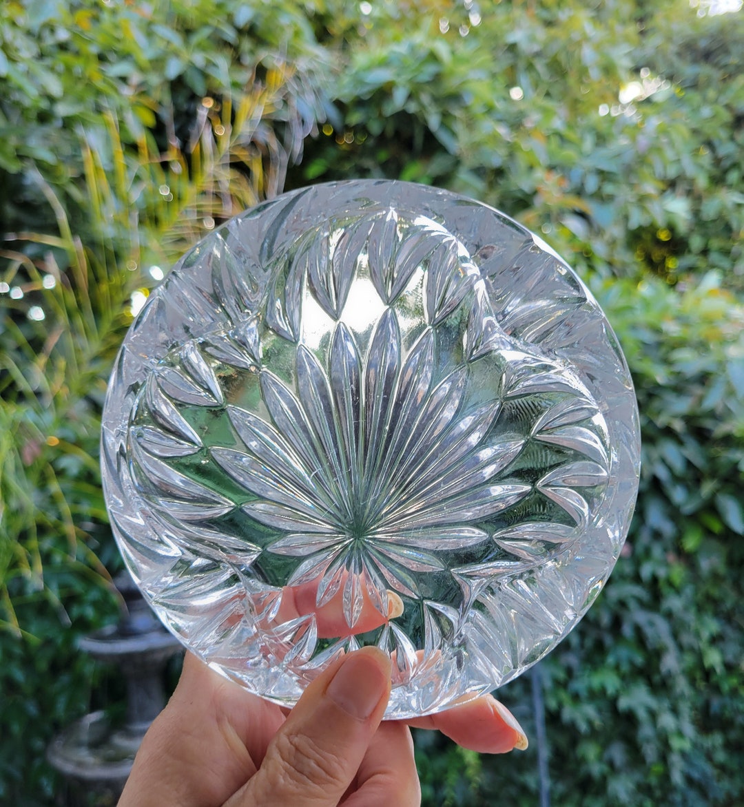 Vintage Heavy Lead Crystal Hemp Leaf Design Ashtray - Etsy