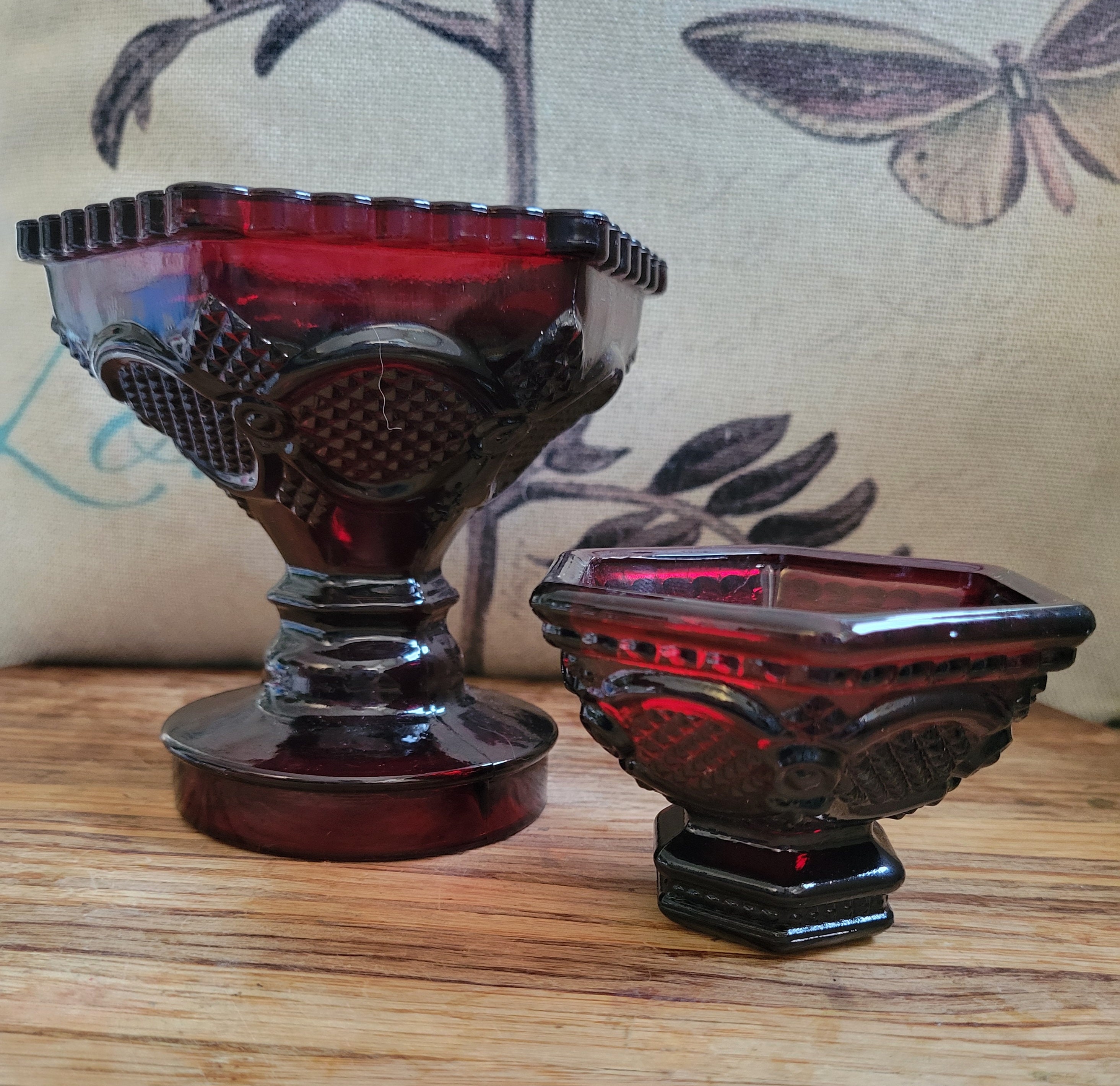 Vintage Avon 1876 Cape Cod Ruby Candy Dish and Sugar Bowl - Etsy