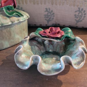 The Famous Pottery Shack Laguna Beach Hand Made Rose Trinket Dish ...