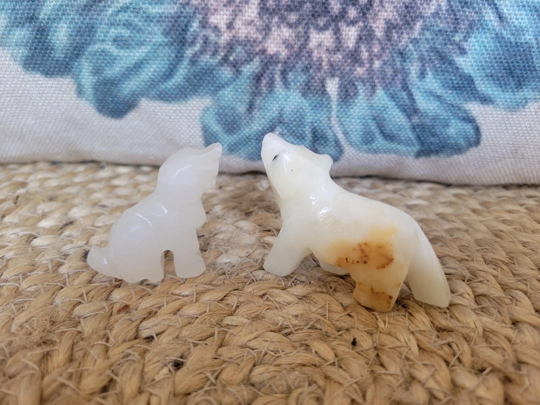 Onyx Bear and Onyx Dog Miniature Figurines - 1980's - Etsy