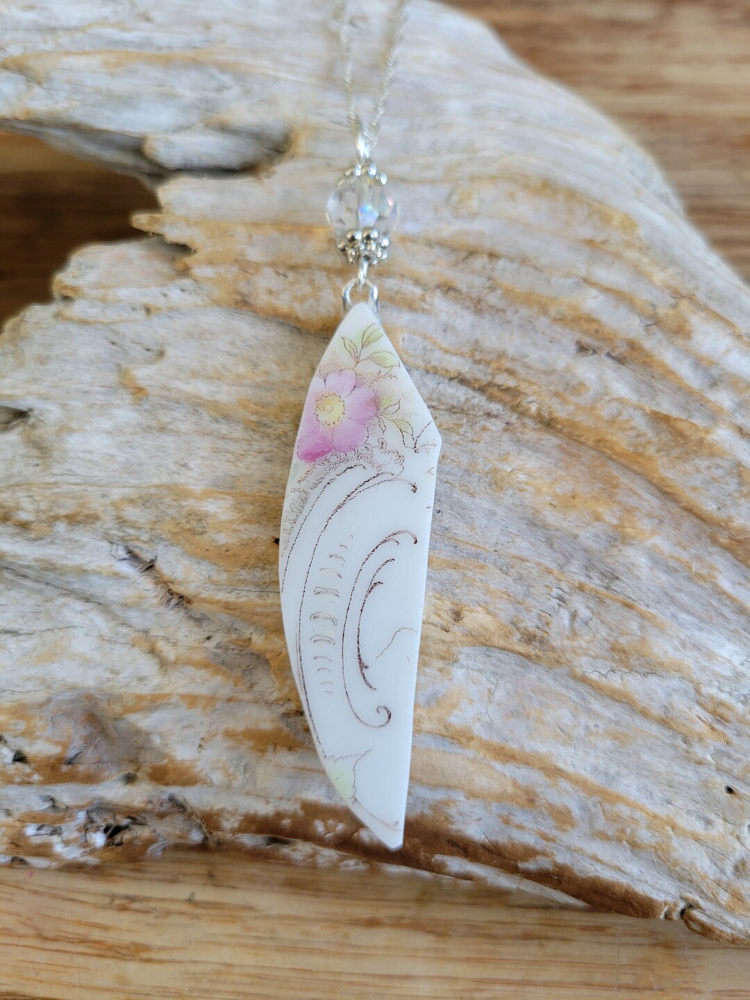 Broken China Dagger Shaped Porcelain Pendant Necklace With Chain - Etsy