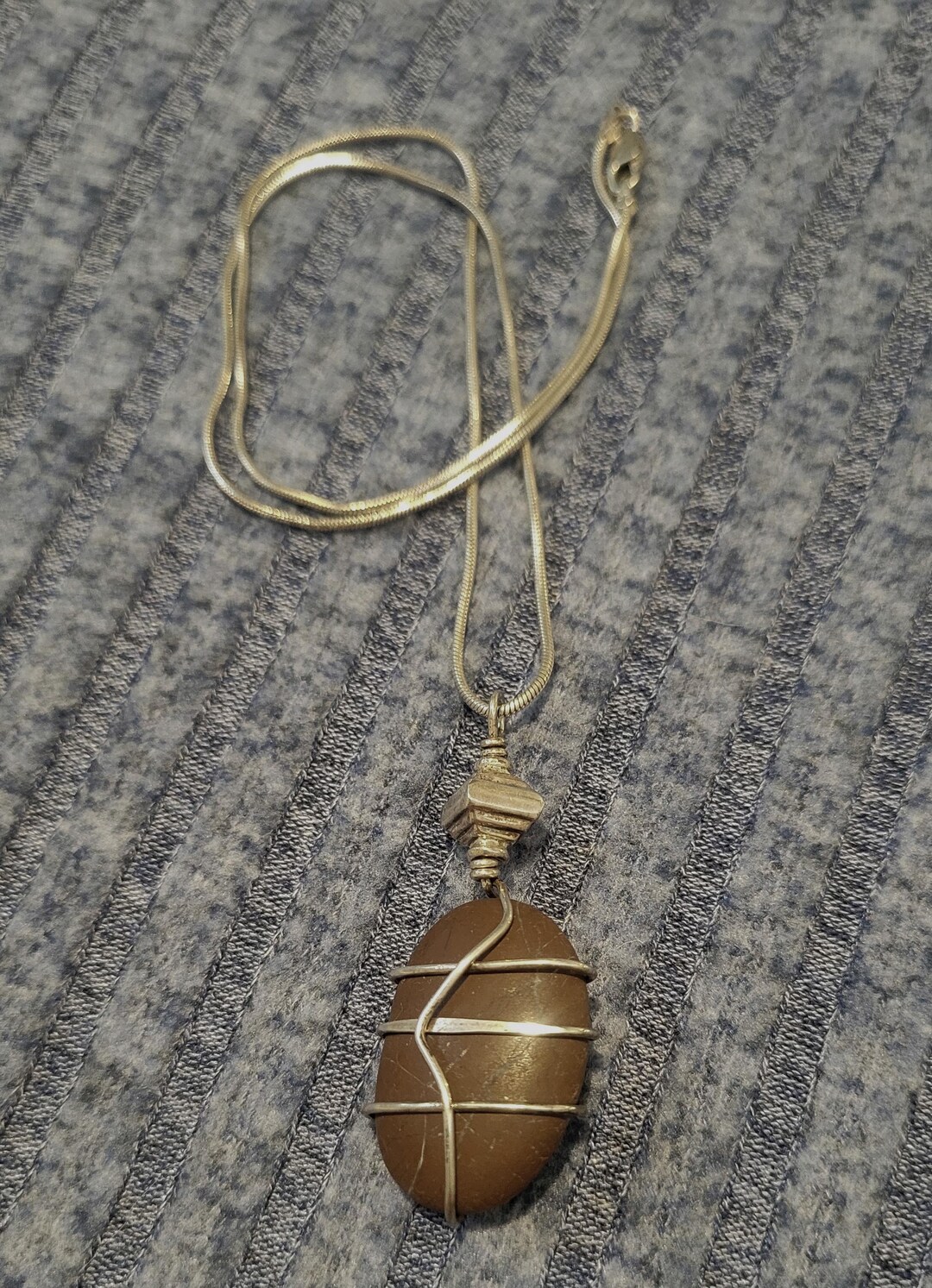 Shiva Lingam Stone Pendant Necklace - 925 Chain Made in Italy - Etsy