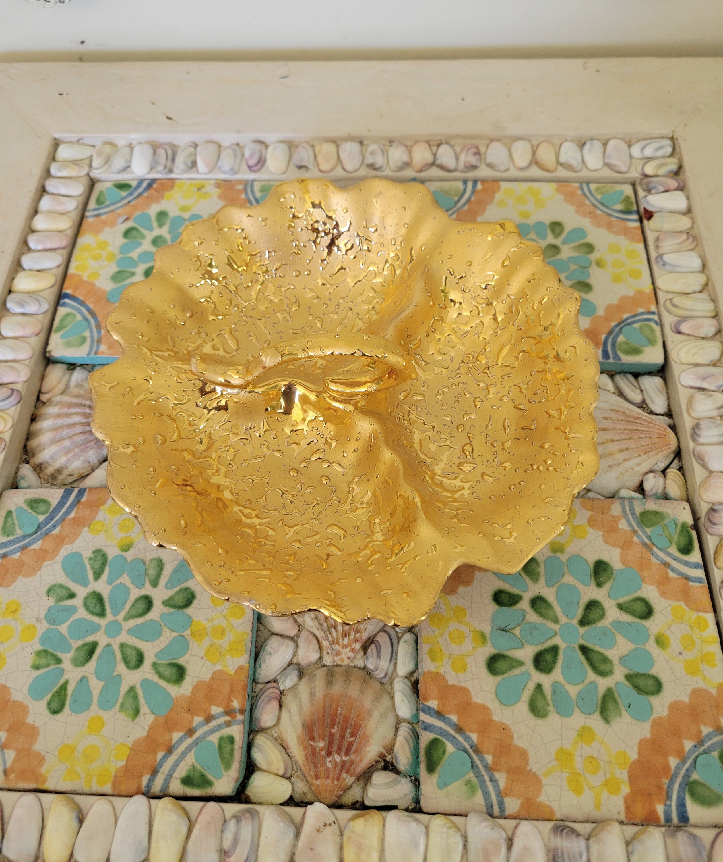 Weeping Bright Gold Raindrop Splatter Vintage Divided Dish 22K Gold ...