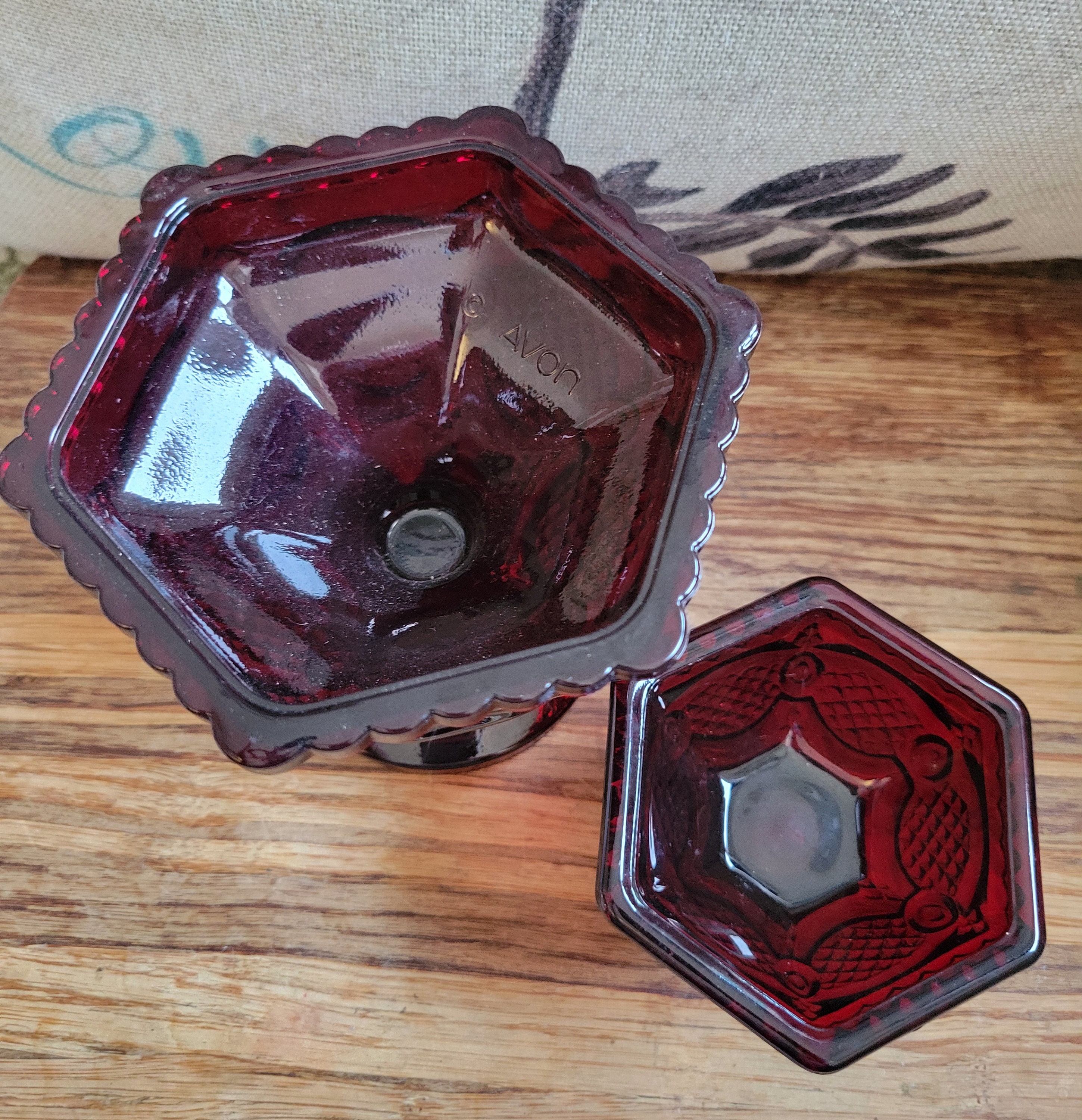 Vintage Avon 1876 Cape Cod Ruby Candy Dish and Sugar Bowl - Etsy