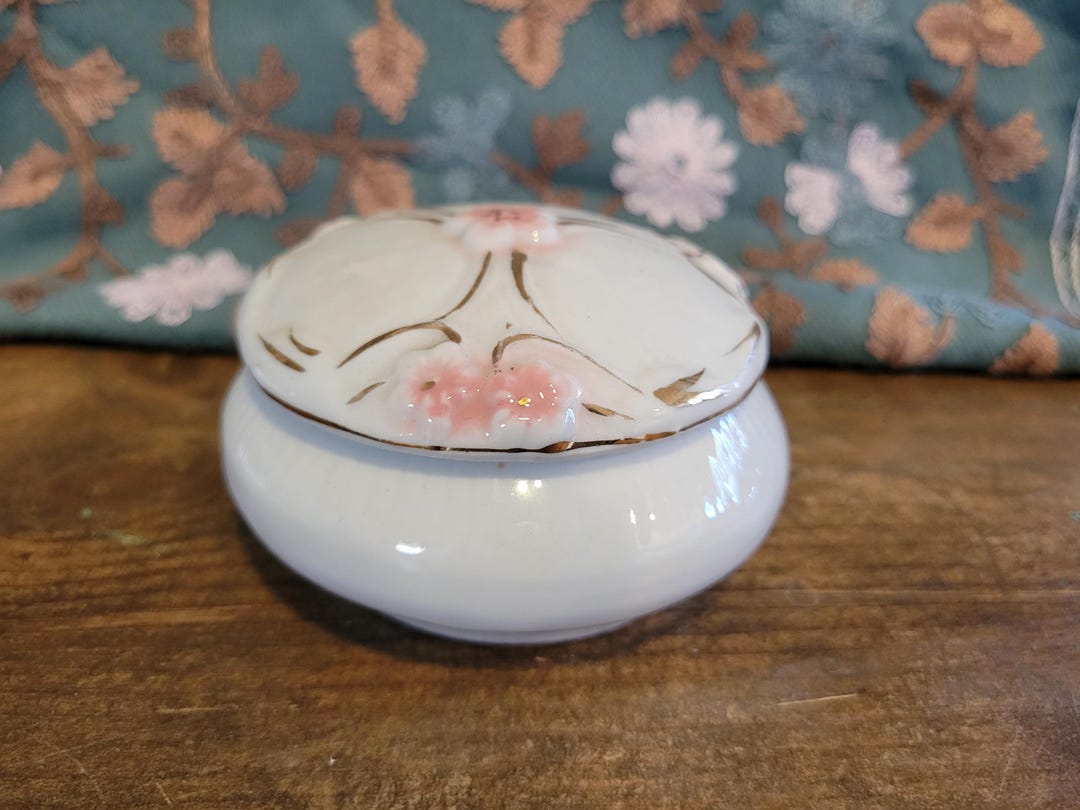 Vintage Porcelain Pink Flowers Trinket Dish (chip Inside) - Etsy