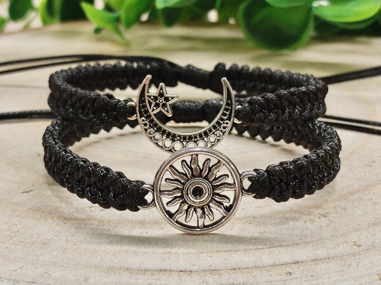 Sun and Moon Bracelet Set - Matching Couple Gift - Handmade Boho ...