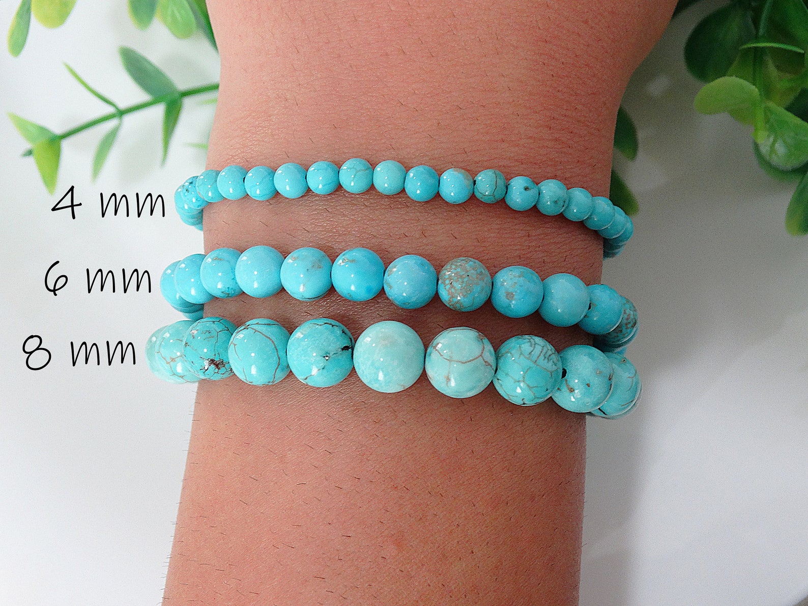 Turquoise Bracelet Genuine Turquoise Gemstone 8mm Turquoise - Etsy
