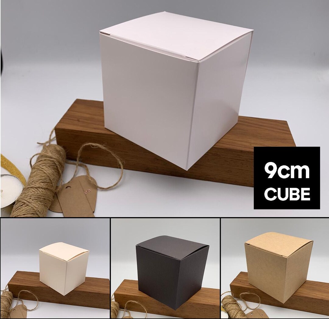 5 X LARGE 9cm CUBE BOXES | Candle Boxes | Jewellery Box | Sweet Box ...