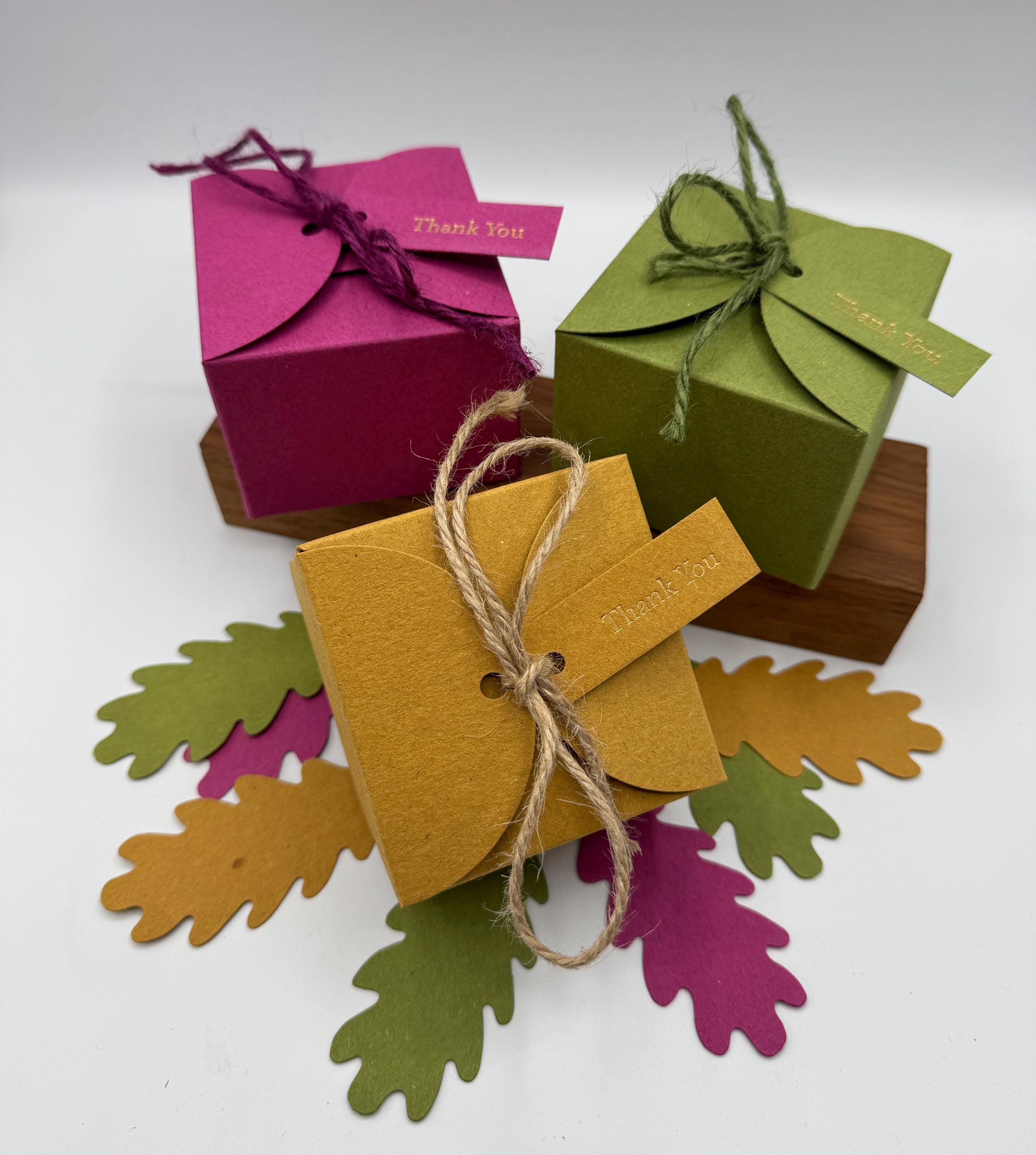 WOODLAND / AUTUMN Gift Boxes Set With Jute Cord & Tag (x10 Boxes ...