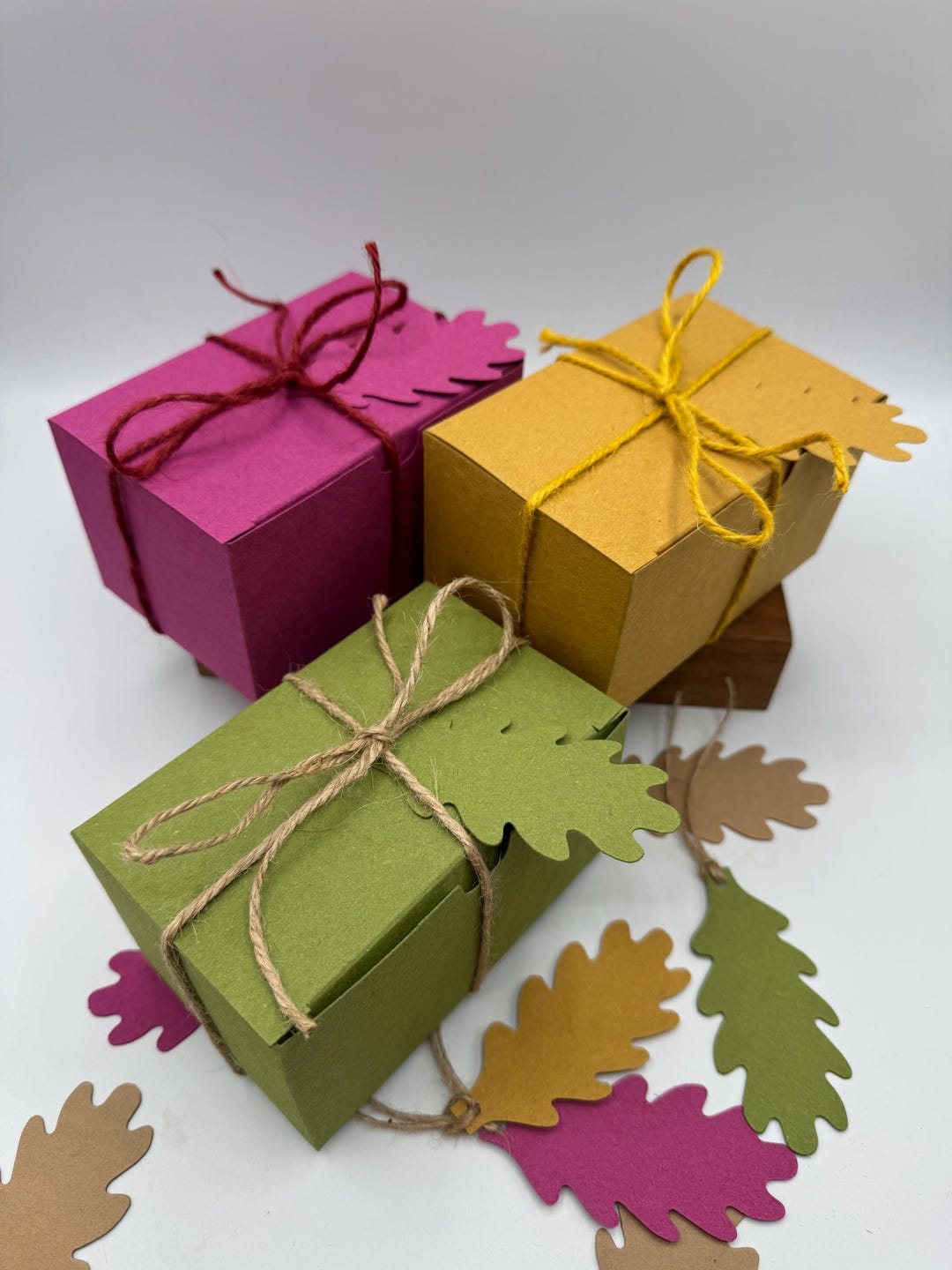 WOODLAND / AUTUMN Gift Boxes Set With Matching Cord & Tag (x5 Boxes ...