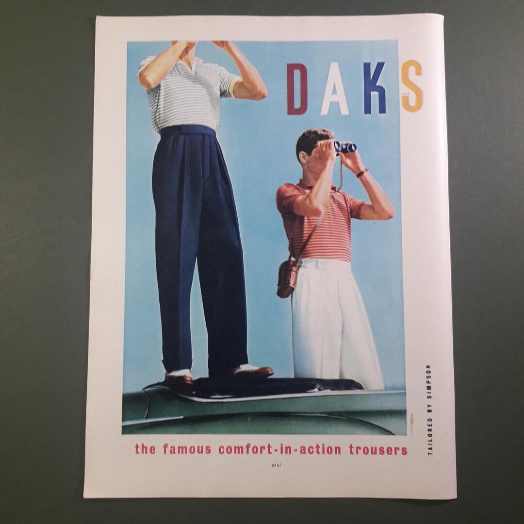 1951 DAKS Mens Trousers Original Paper Magazine Advert Vintage 1950s ...