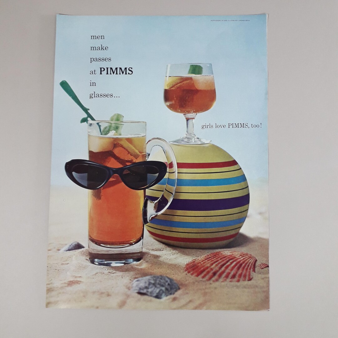 Pimms Drink 1964 Original Large Paper Magazine Advert the Beach - Etsy