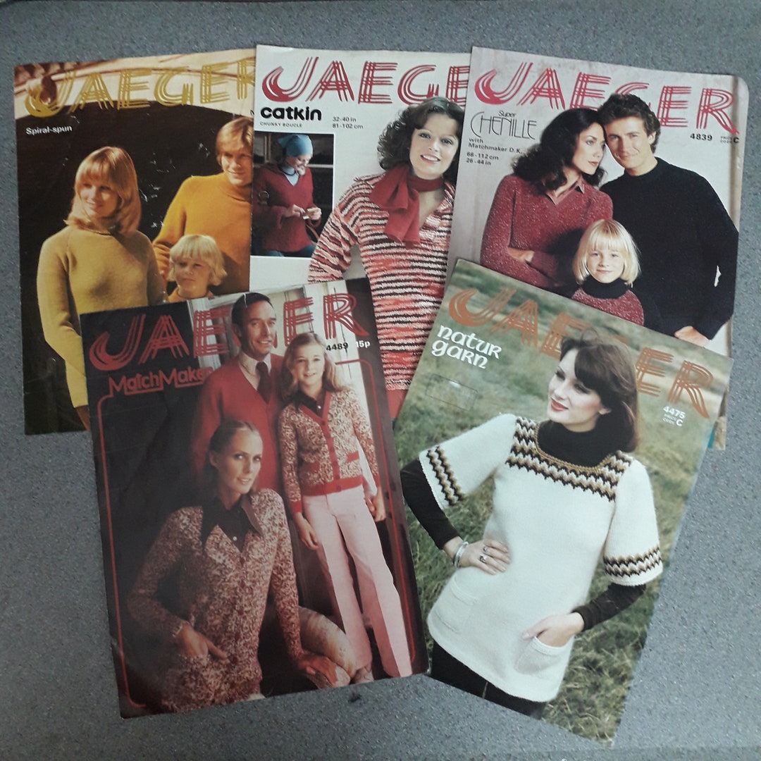 Five Vintage Jaeger Knitting Patterns for Adults and Children - Etsy