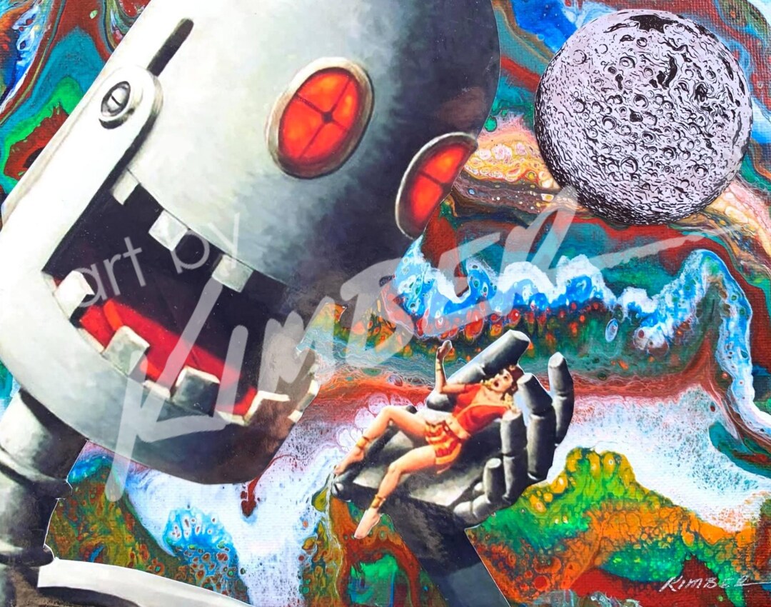 The Damsel - 5x7 Digital Print From Retro Futuristic Space Series - Etsy
