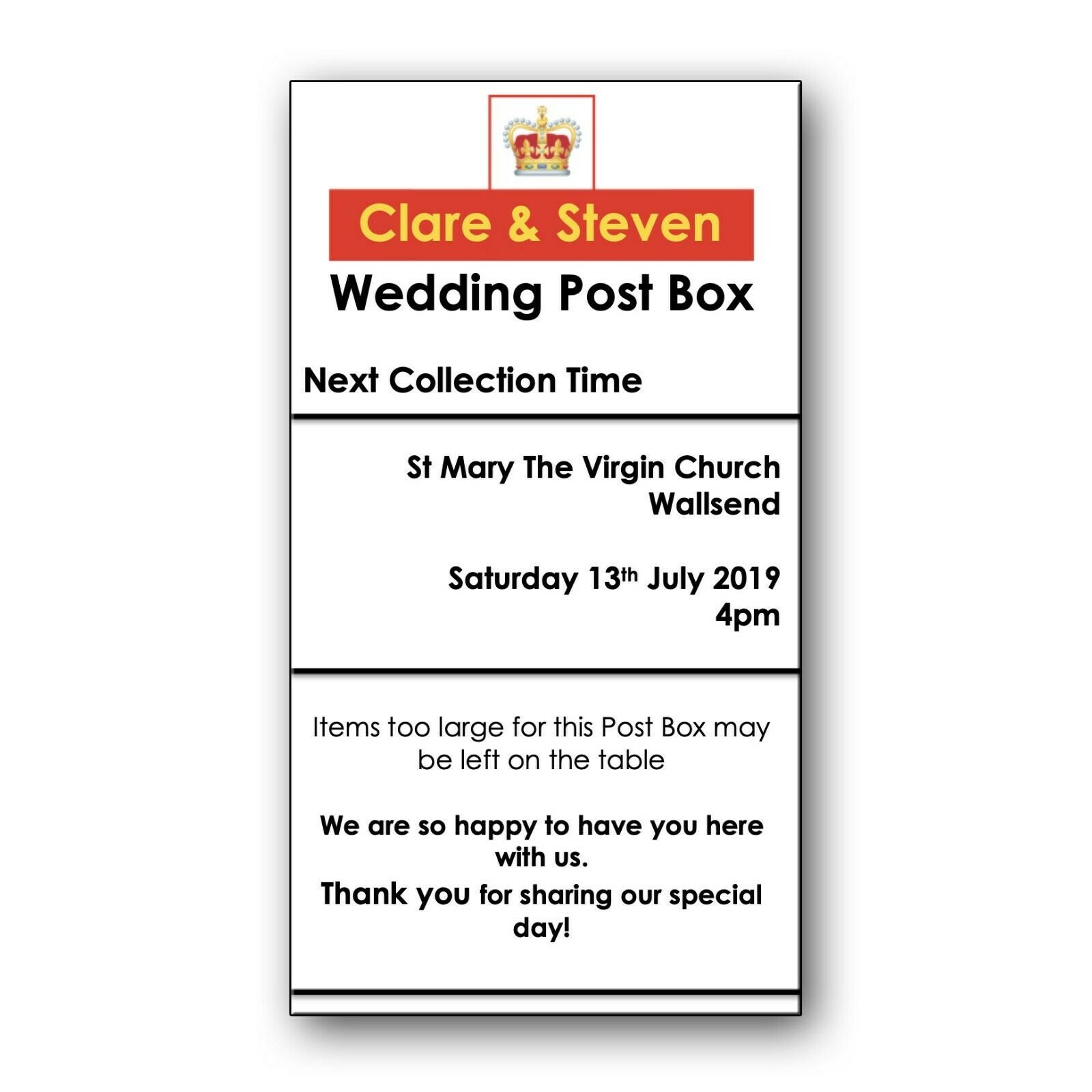 Handmade Personalised Royal Mail Any Size Colour Post Box Card Holder ...