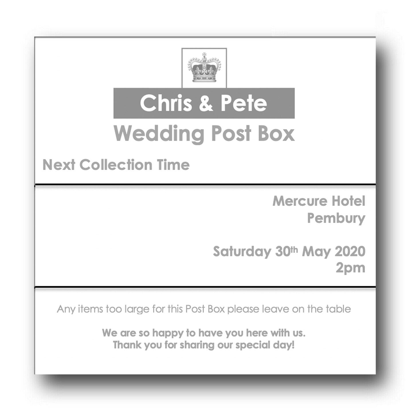 Handmade Personalised Royal Mail Any Size Colour Post Box Card Holder ...