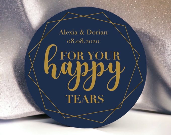 For Your Happy Tears, Wedding Tissues Label, Happy Tears Sticker ...