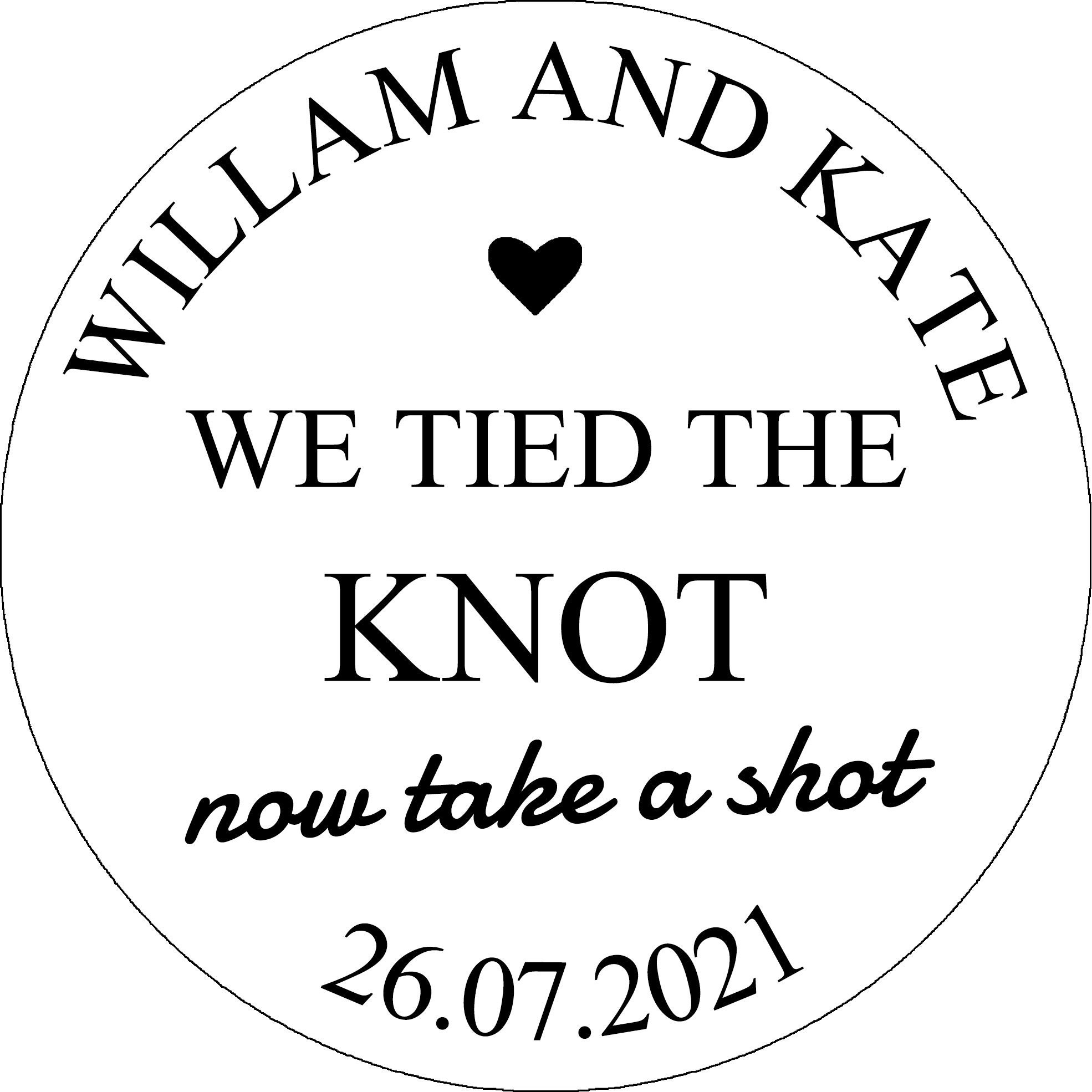 We Tied the Knot, Now Take a Shot Stickers | Personalised Wedding ...