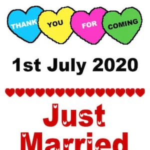 SWEET LABELS Personalised Wedding Love Heart Sweets STICKERS Favours ...