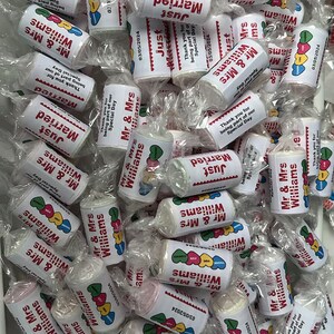 Sweet Labels – Personalised Wedding Love Heart Sweet Stickers for ...