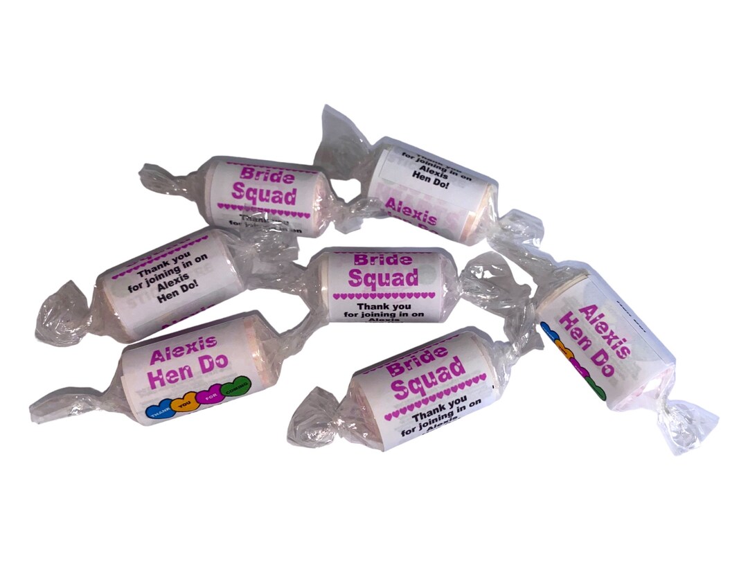 Personalised Mini Love Heart Sweets Hen Night Party Bag Fillers Hen ...
