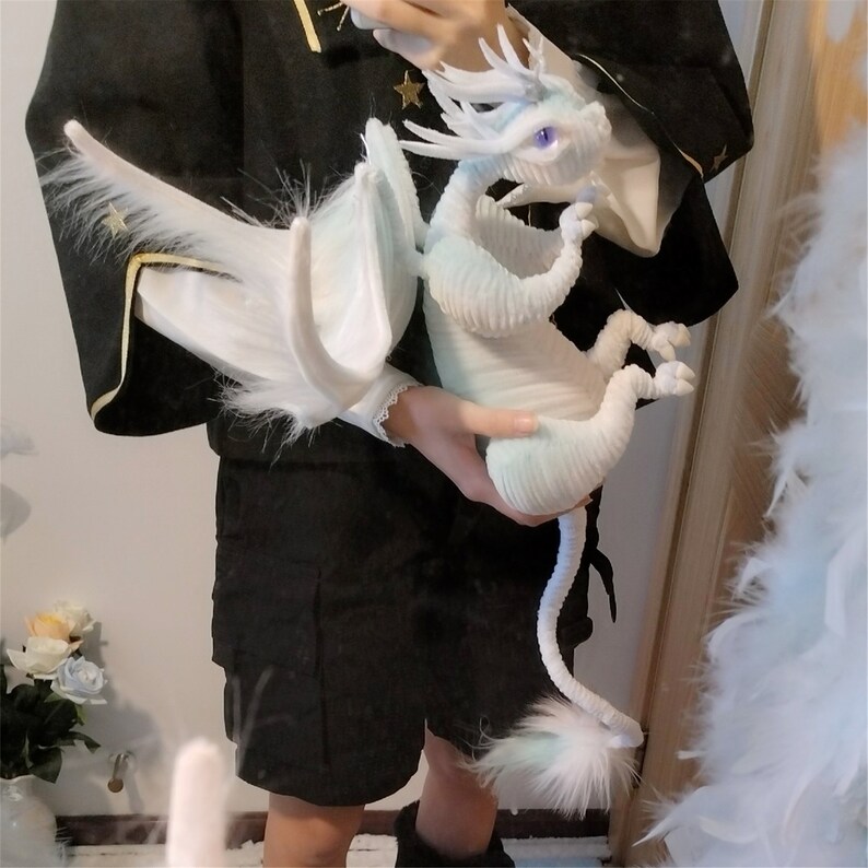 Fairy Dragonswhite Fluffy Dragon Dollcustom Plush - Etsy