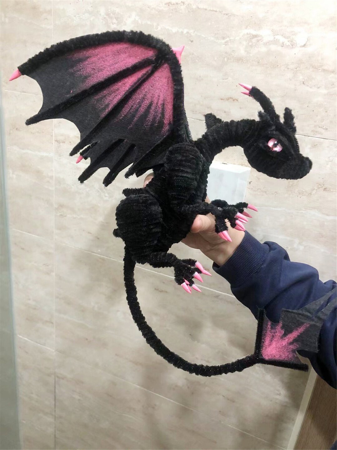 Black-red Dragon Doll,custom Plush Dragon Toy,personalized Realistic ...