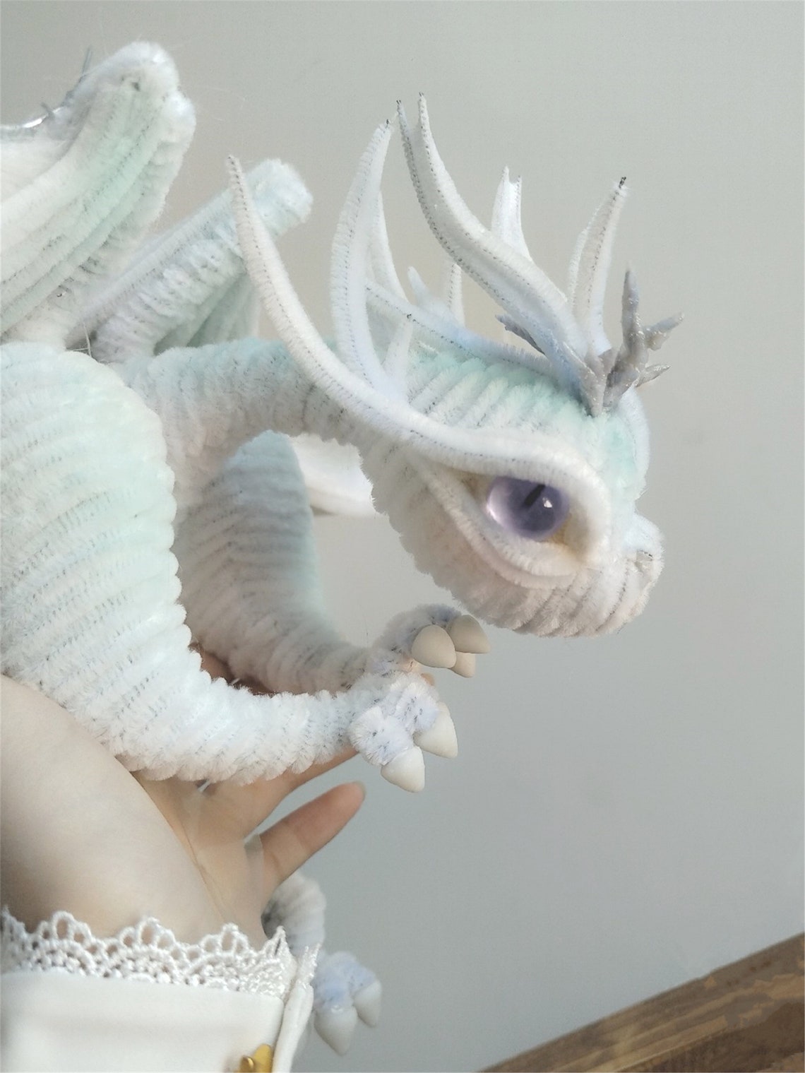 Fairy Dragonswhite Fluffy Dragon Dollcustom Plush - Etsy