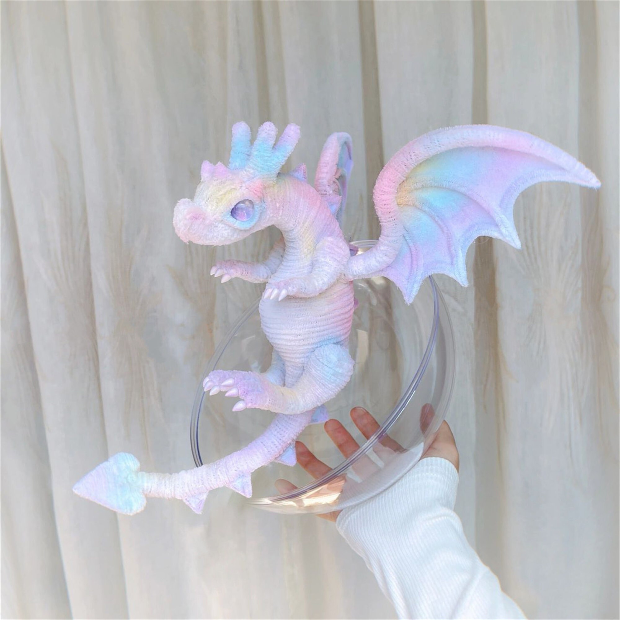 Gray Dragon Dolls Art Furry Custom Angel Plush Dragon Toy - Etsy