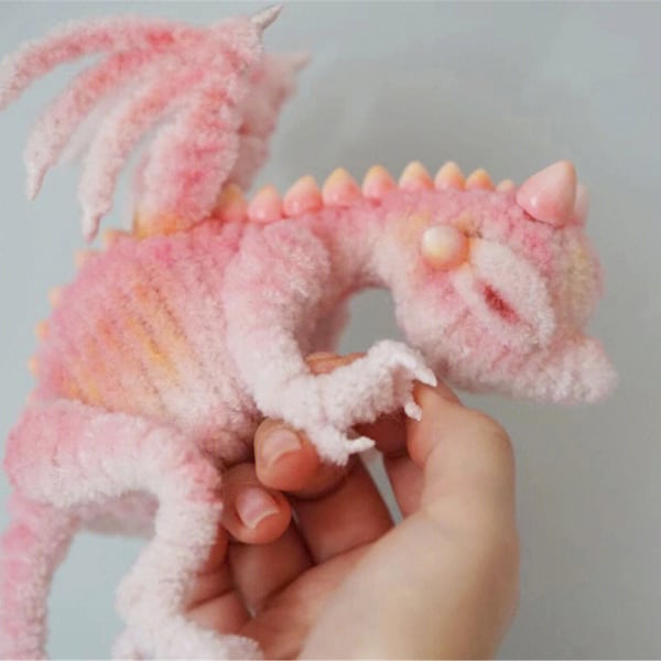 Fairy Dragon,purple Fluffy Dragon Doll,custom Plush Dragon,personalized Realistic Fantasy ...