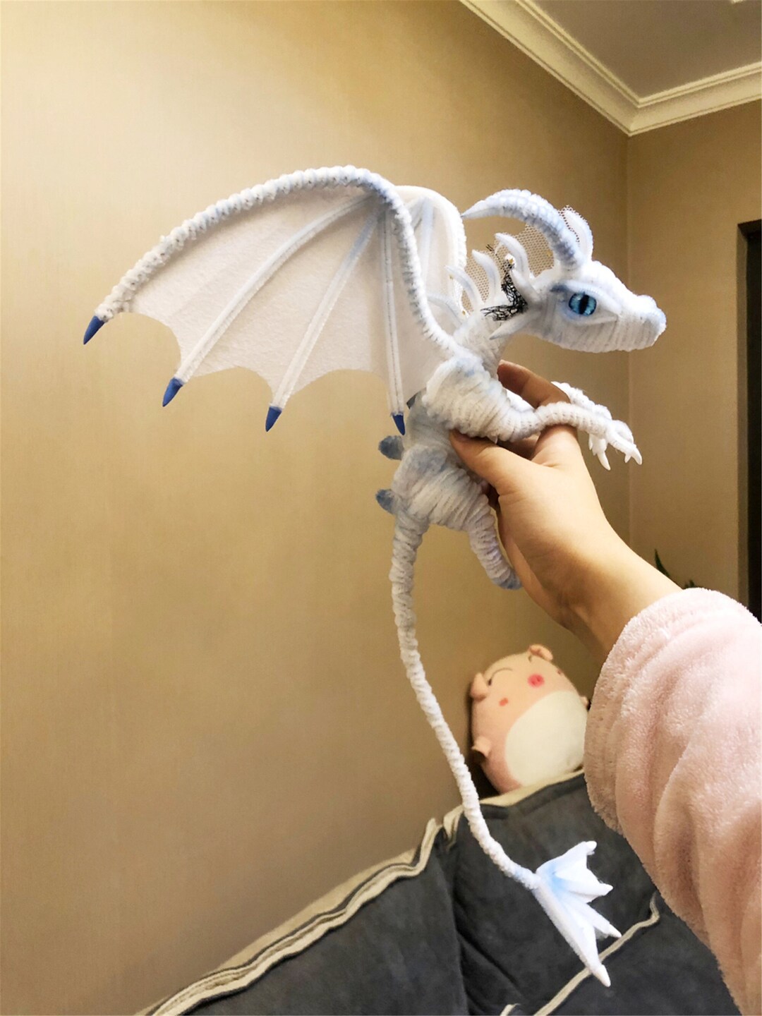 Blue Dragon Doll,custom Plush Dragon Toy,personalized Realistic Fantasy ...