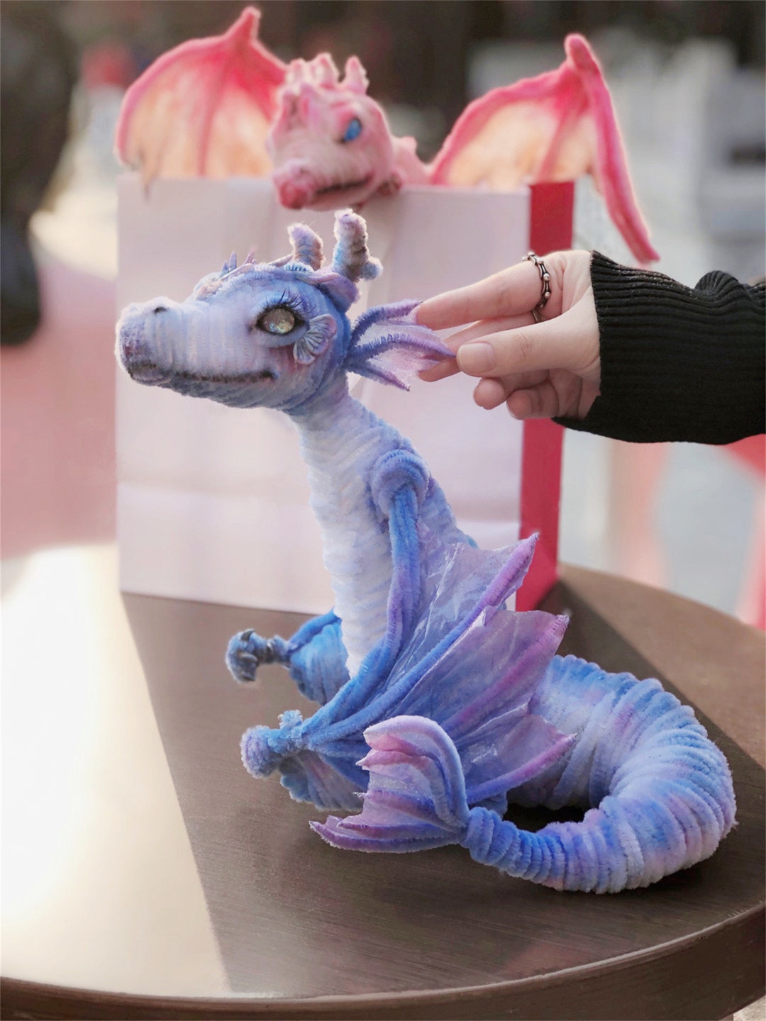 Custom Purple Dragon Doll Plush Blue Dragon Toy Personalized Realistic ...