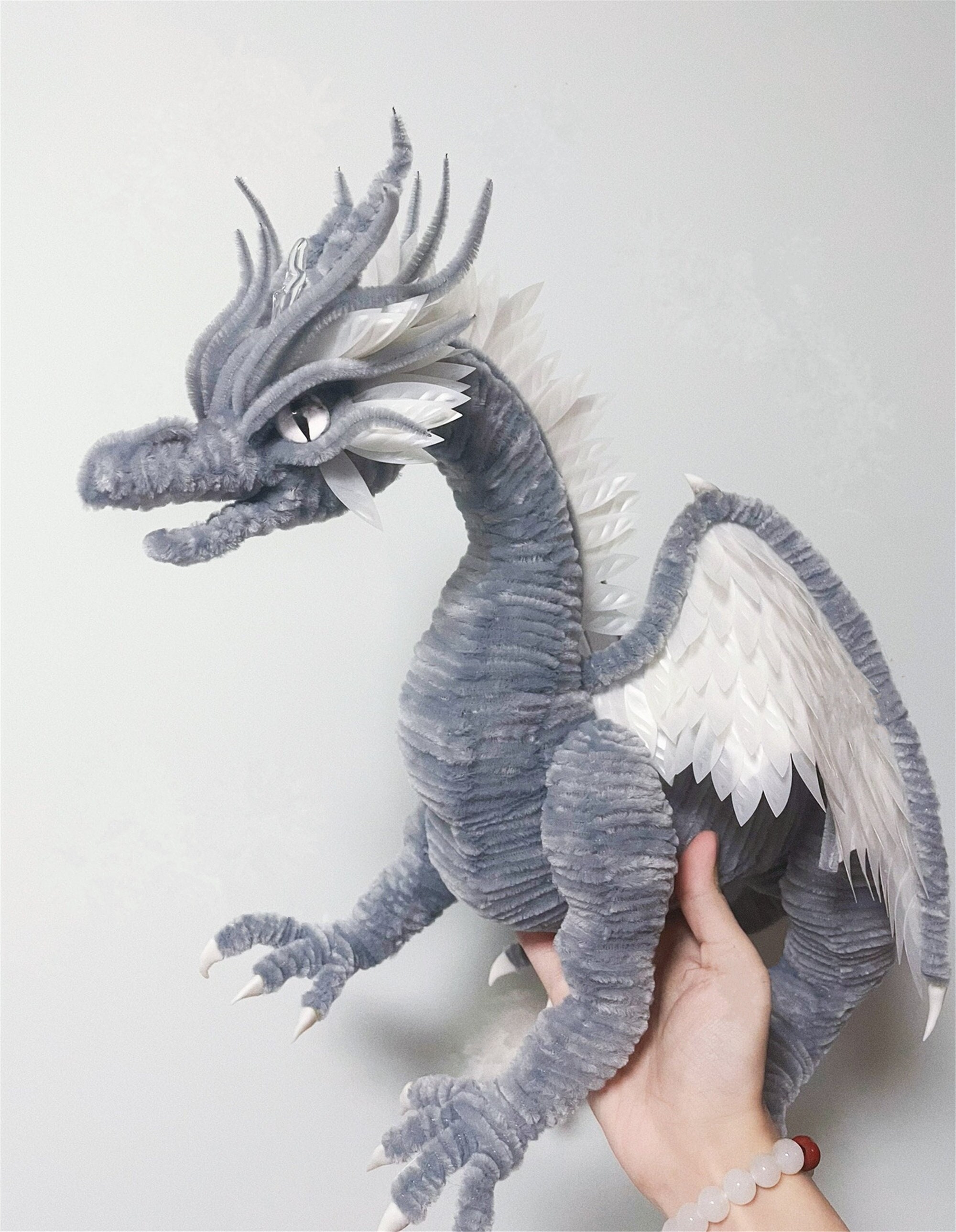 Gray Dragon Doll,custom Grey Plush Dragon Toy,personalized Realistic ...