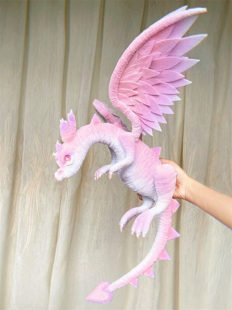 Pink Dragons Art Doll Furry Custom Angel Plush Dragon Toy Personalized ...