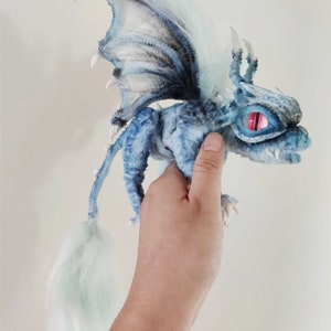Blue Fluffy Dragon Dolls,custom Plush Dragon,personalized Realistic ...