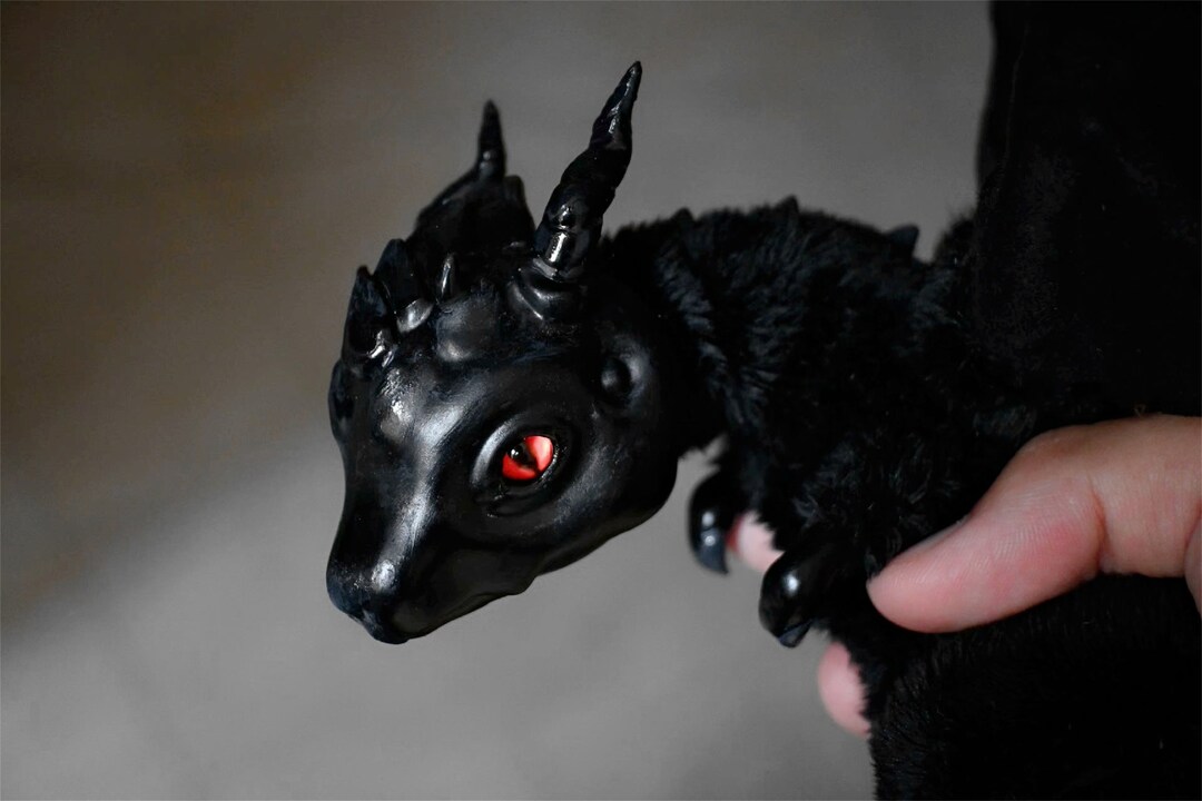 Dragon Dragon Plush Puppet Plush Dolls Baby Black Dragons Toys Fluffy ...