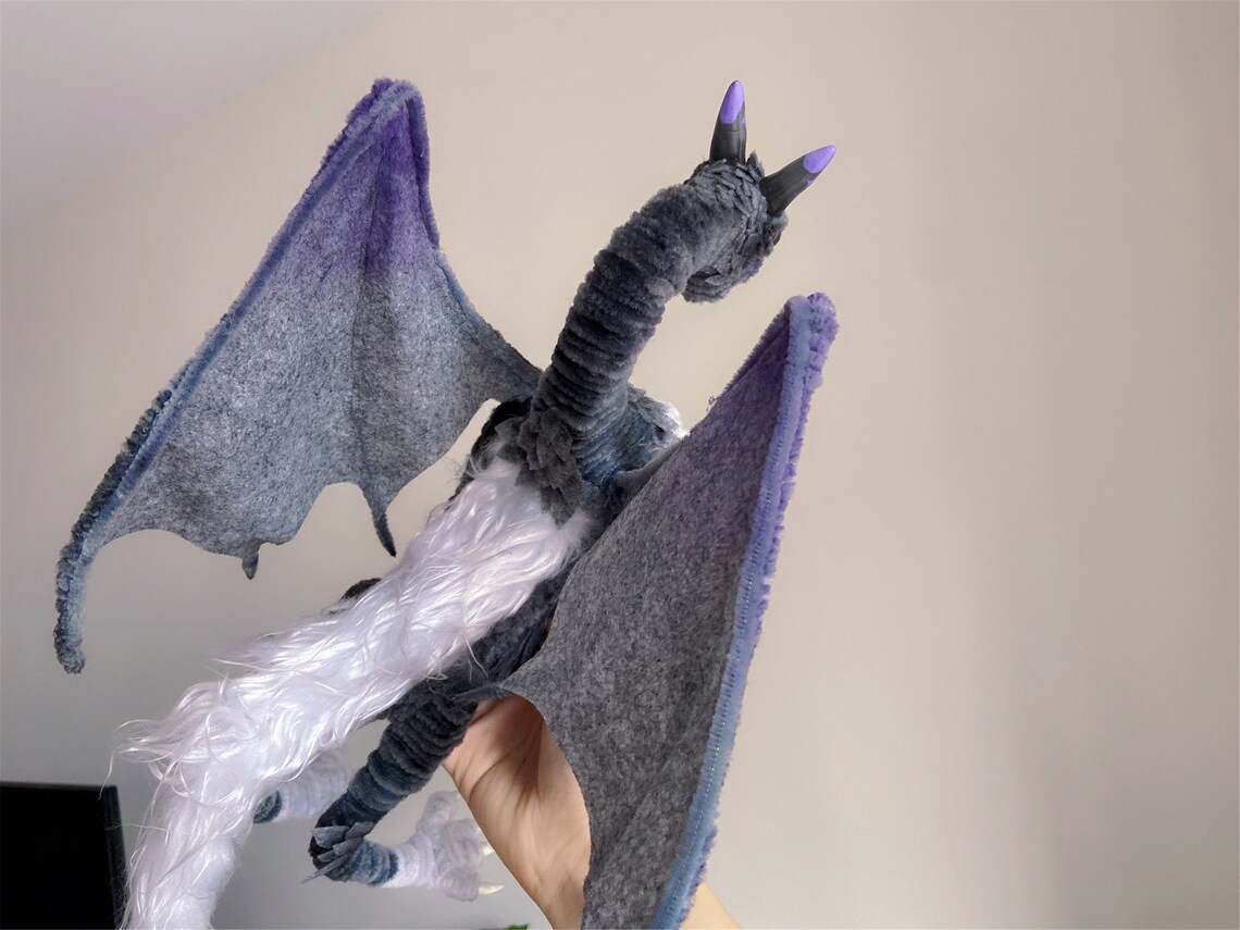 Fairy Dragon,purple Fluffy Dragon Doll,custom Plush Dragon,personalized Realistic Fantasy ...