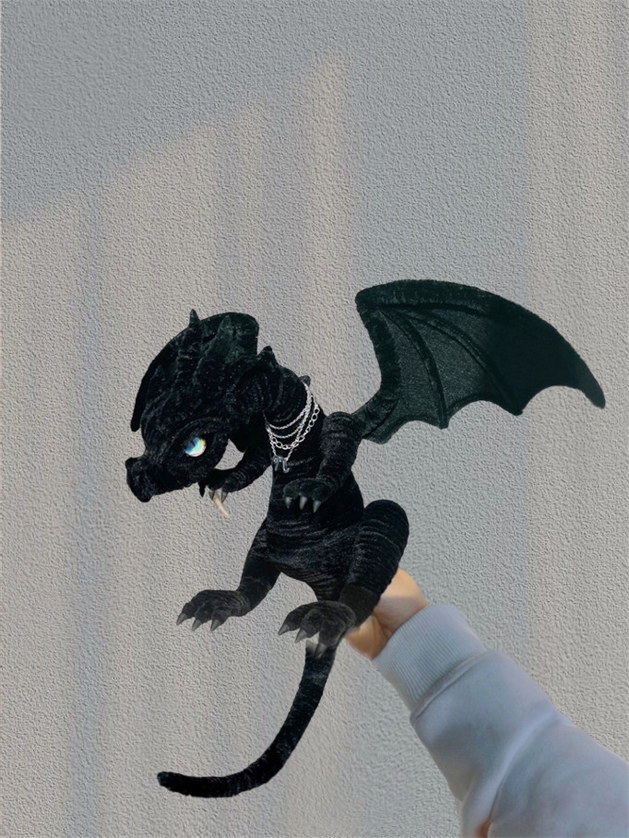 Black Dragon Doll Art Furry Custom Angel Plush Dragon Toy Personalized ...